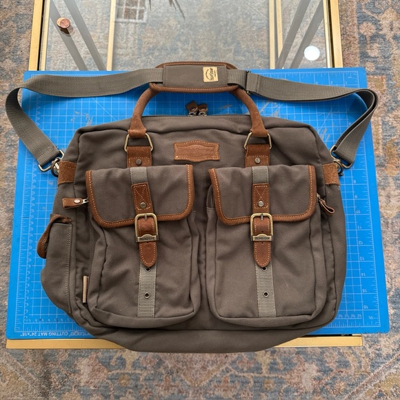 Field & Stream | Bags | Field And Stream Canvas Leather Travel Laptop ...